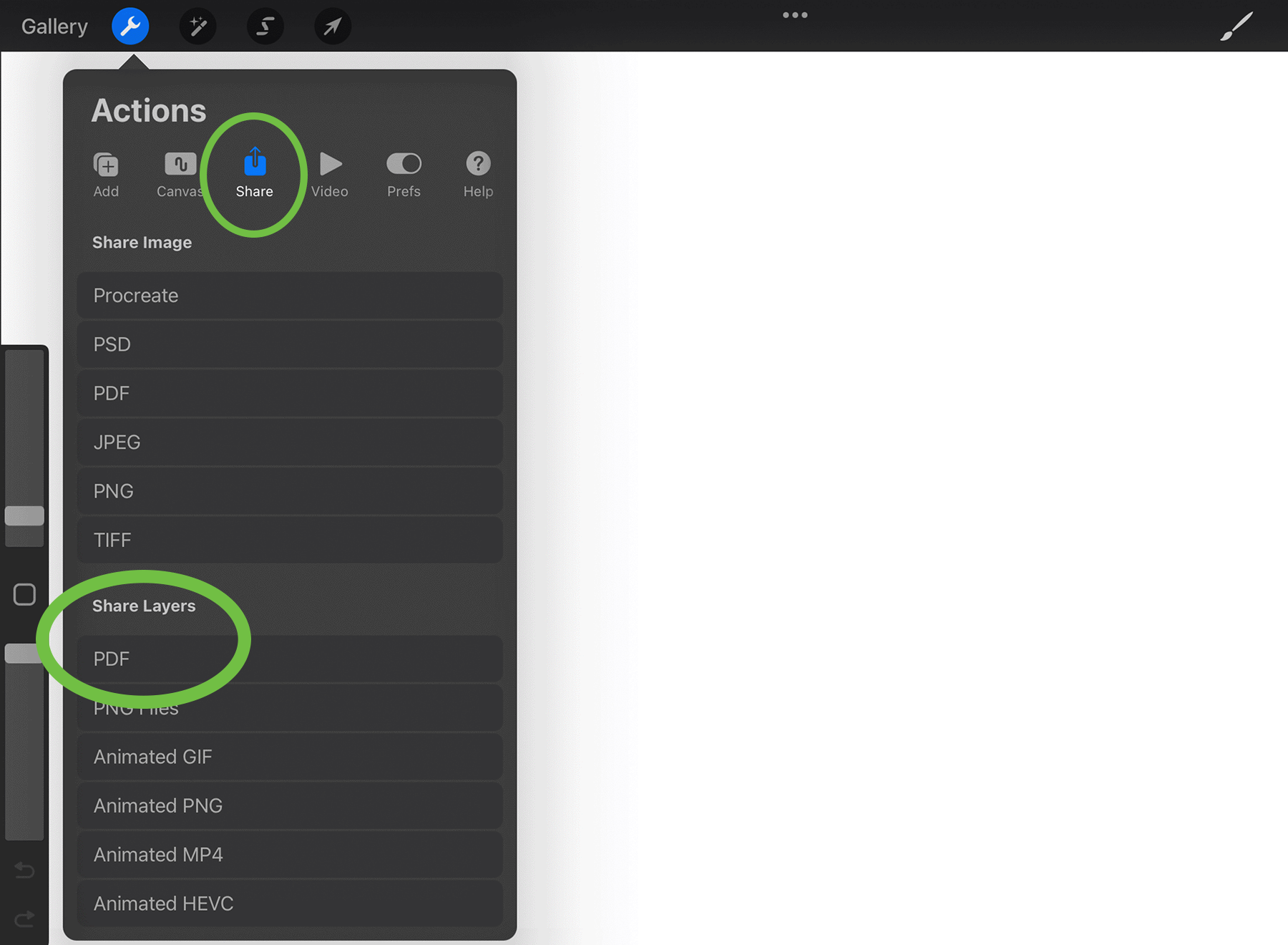 Saving a file from Procreate